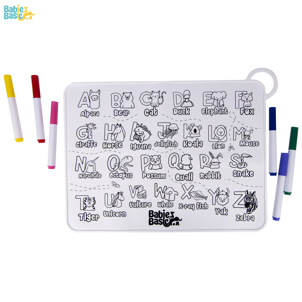 Reusable Silicone Coloring Mat for Kids - English Alphabet Design | No ...